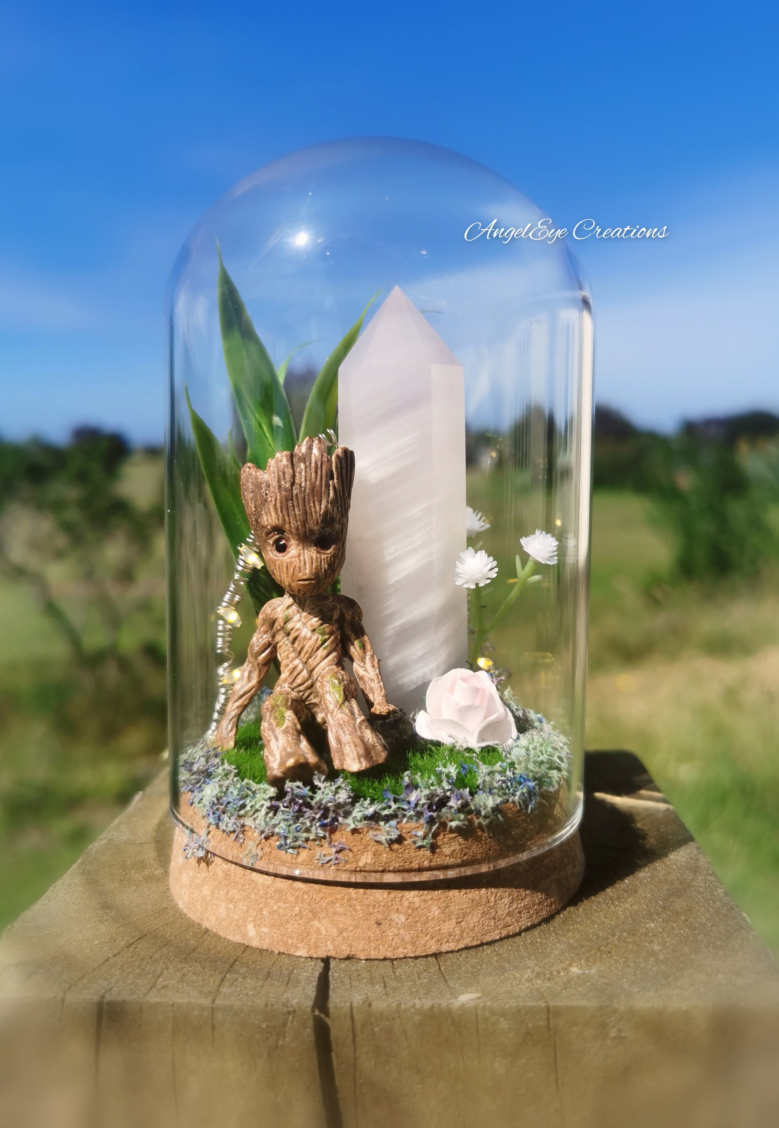 Groot with Pink Calcite – AngelEye Creations